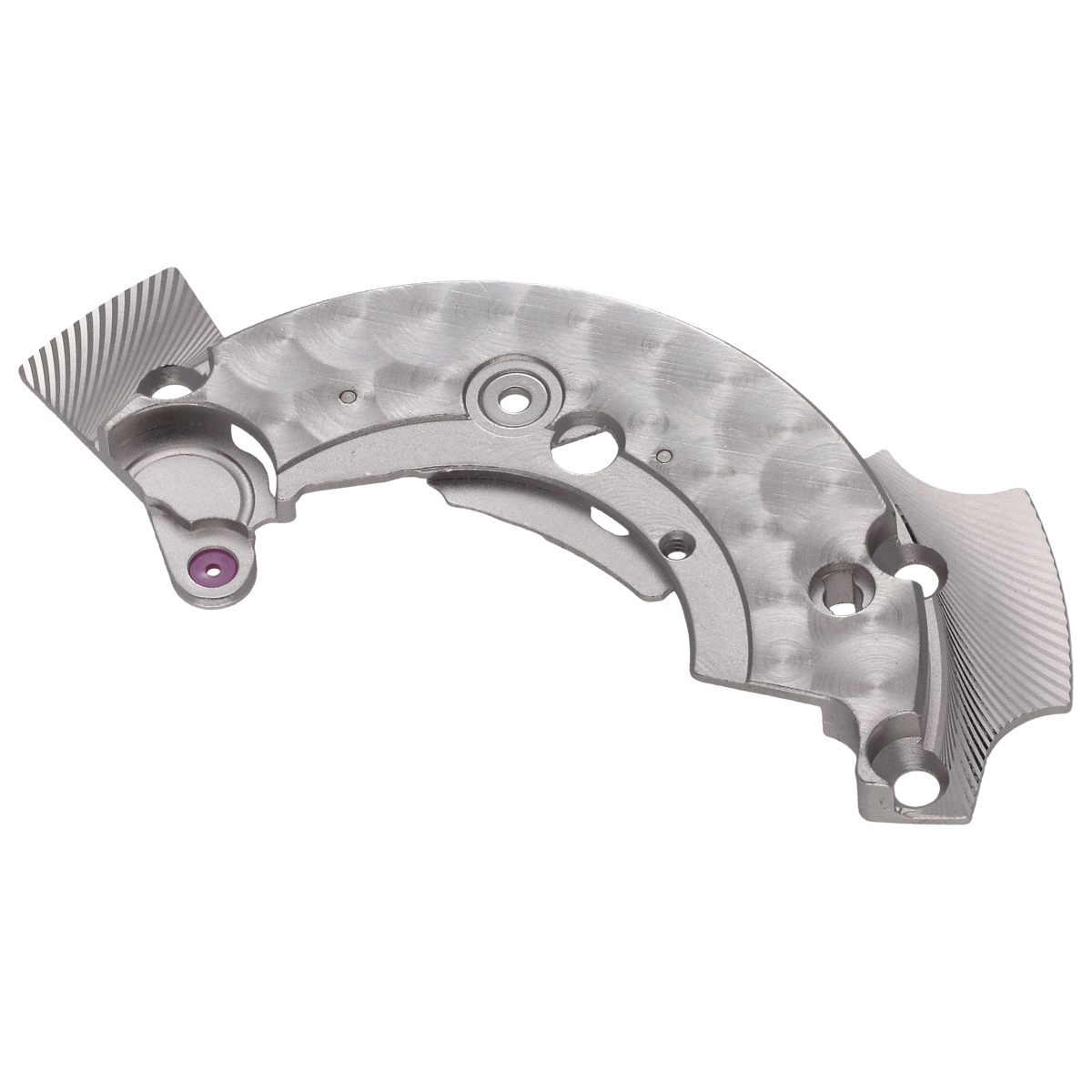 Barrel bridge, rhodium plated pearled 2.5 mm crossover spiral diamaon